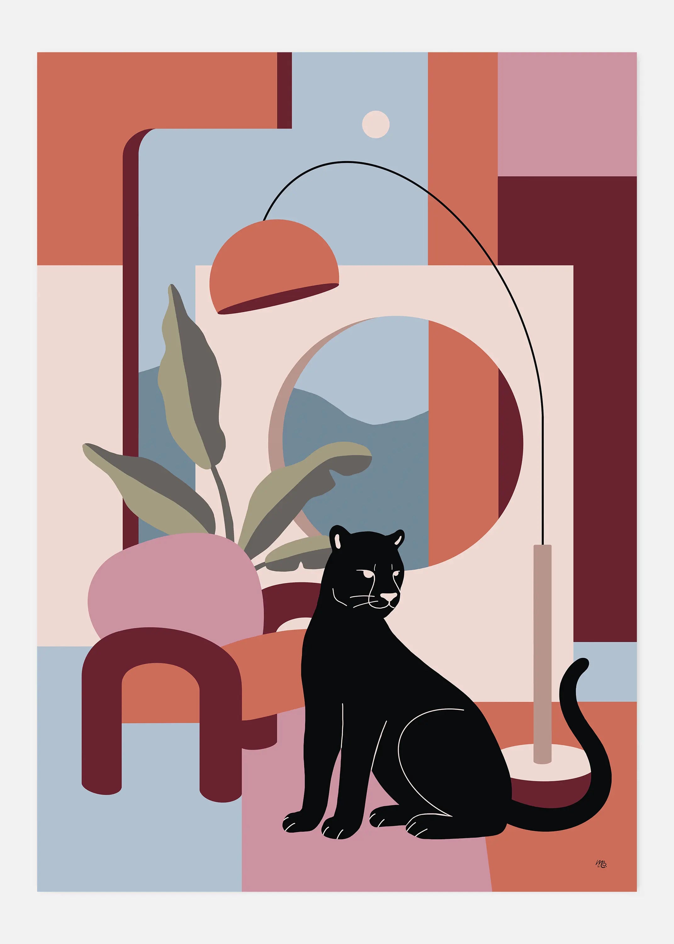 Panther Pose - Art Print – Mizumi House